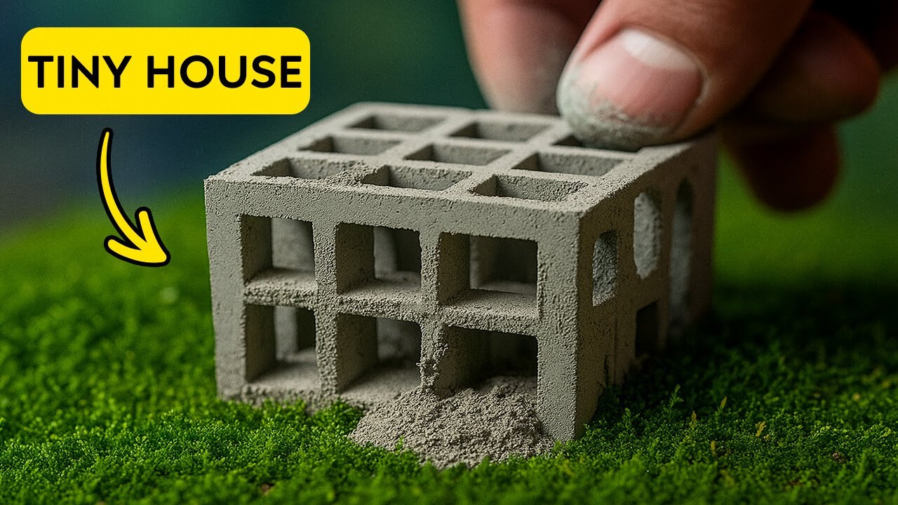 I Built a Tiny House With Real Little Bricks & Cement… You Won’t ...