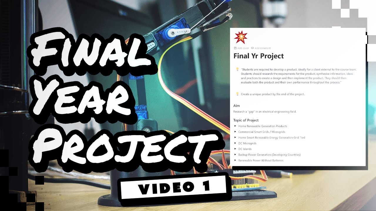 Planning My Final Year EE Project - Initial Planning Stages ...