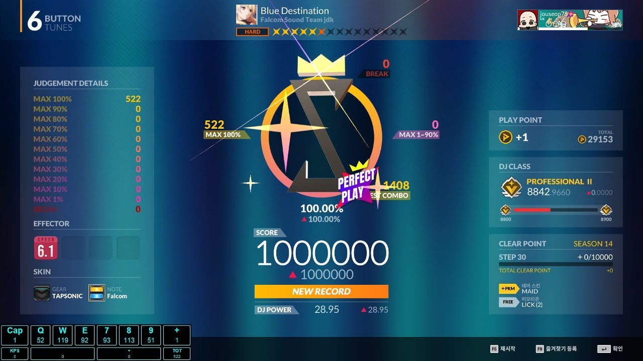 DJMAX | Blue Destination 6B HD 6 PERFECT PLAY - YouTube