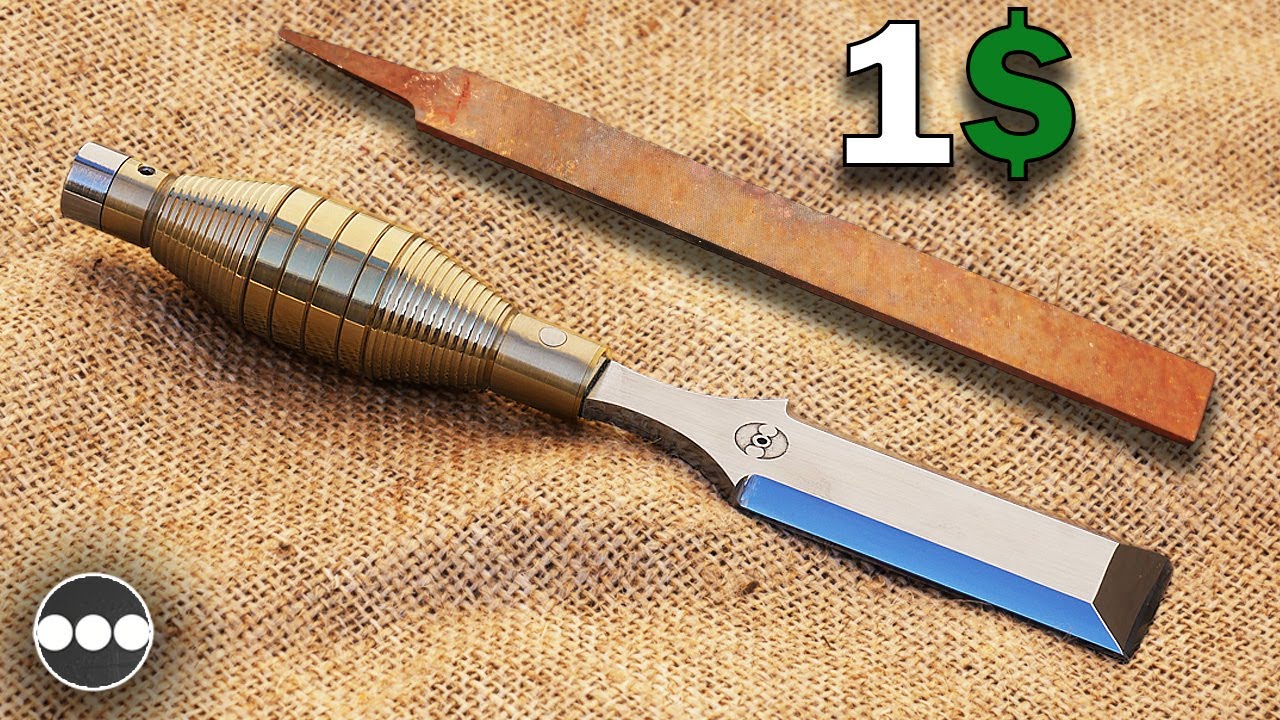 Knife Making - Rusty File to Wood Chisel - YouTube