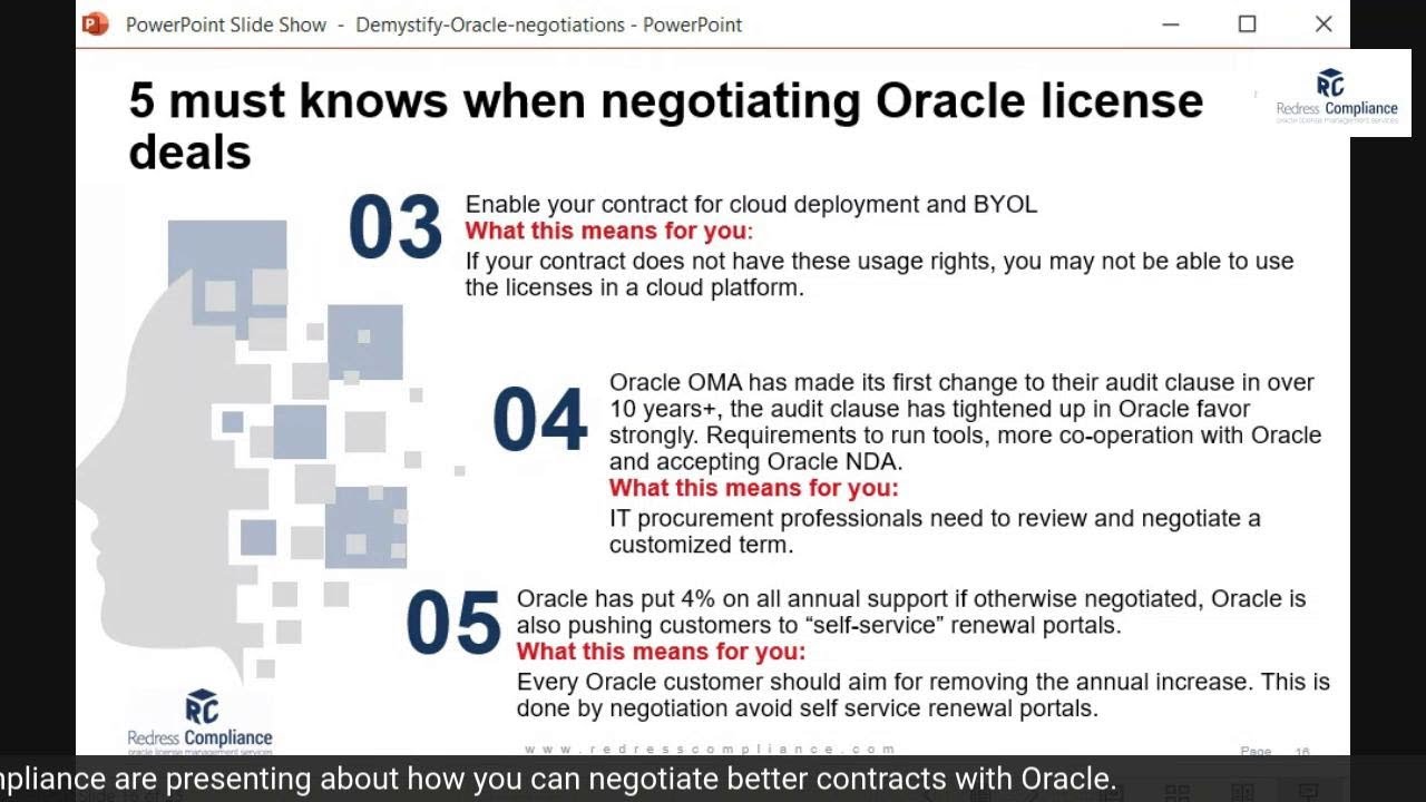 5 must knows when negotiating Oracle licensing agreements - YouTube