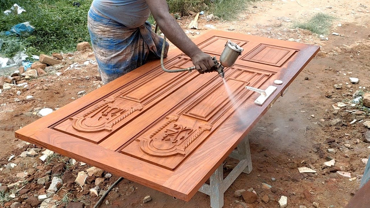 Redwood || Padak Wood || Cleaning, Sanding & Pu Sealer Apply - YouTube