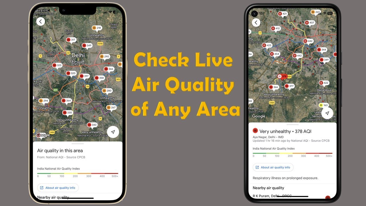 How to Check Live Air Quality of Any City/Area by Using Google Maps ...
