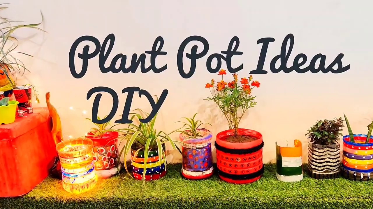 Homemade Beautiful Plant Pots With Waste Containers - YouTube