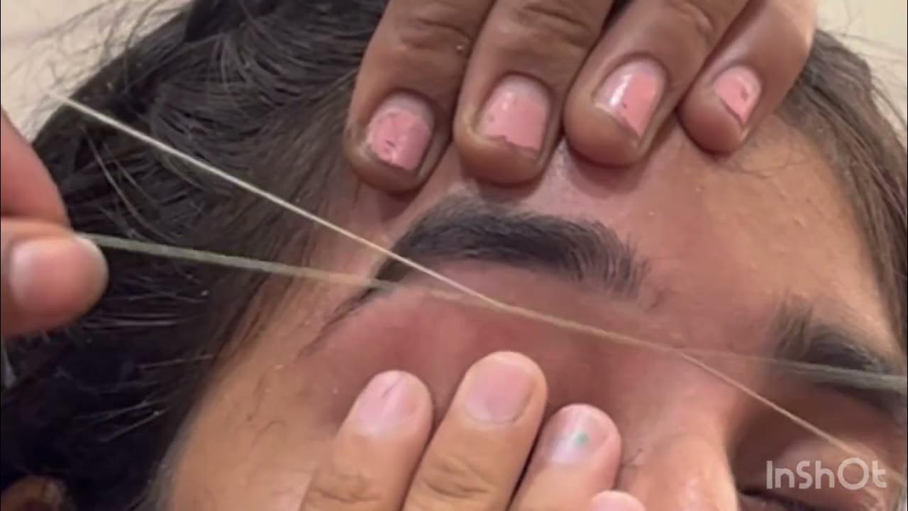 Thick eyebrow threading 🧵 eyebrow threading threading tutorial for beginners - YouTube