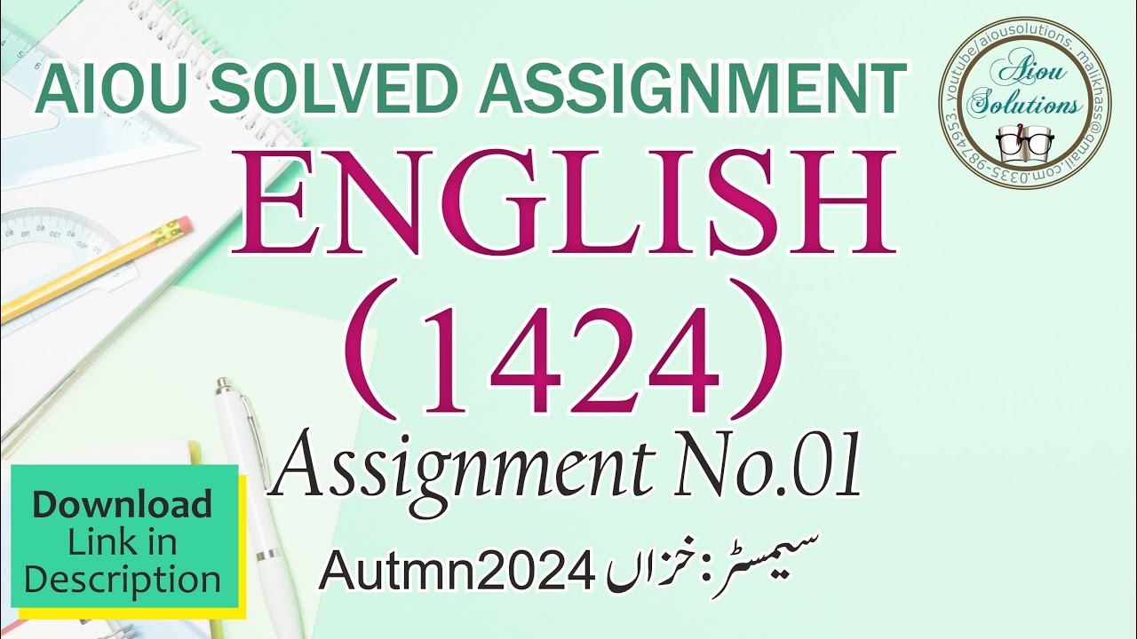Code :1424-1 ENGLISH-II Solved Assignment No.1 Download - YouTube