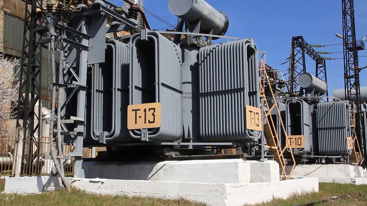 heat electropower station transformer on outdoor switchgear - YouTube