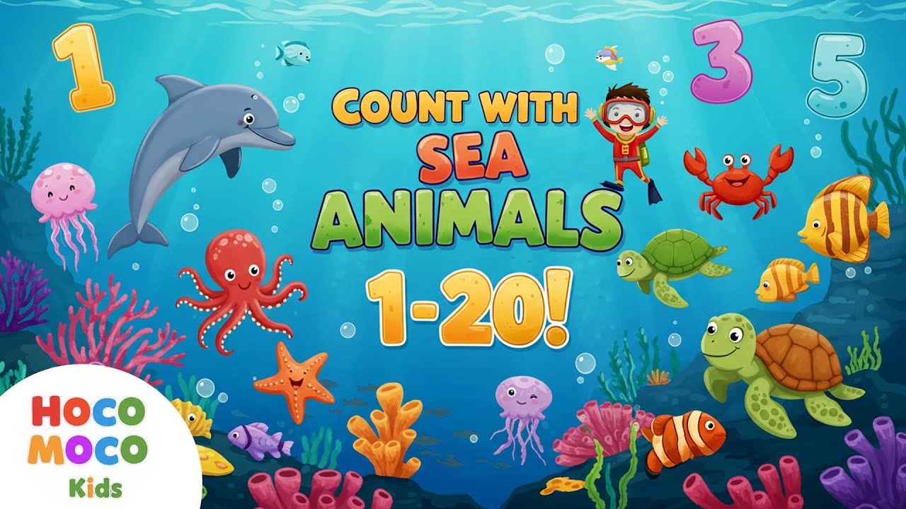 Counting to 20 with SEA ANIMALS! 🐙 - YouTube