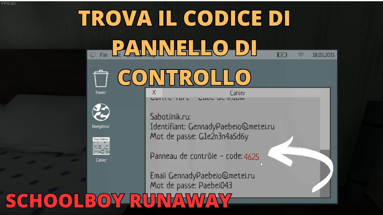 COME TROVARE IL CODICE DEL PANNELLO DI CONTROLLO sul tutorial Schoolboy Runaway pincode - YouTube