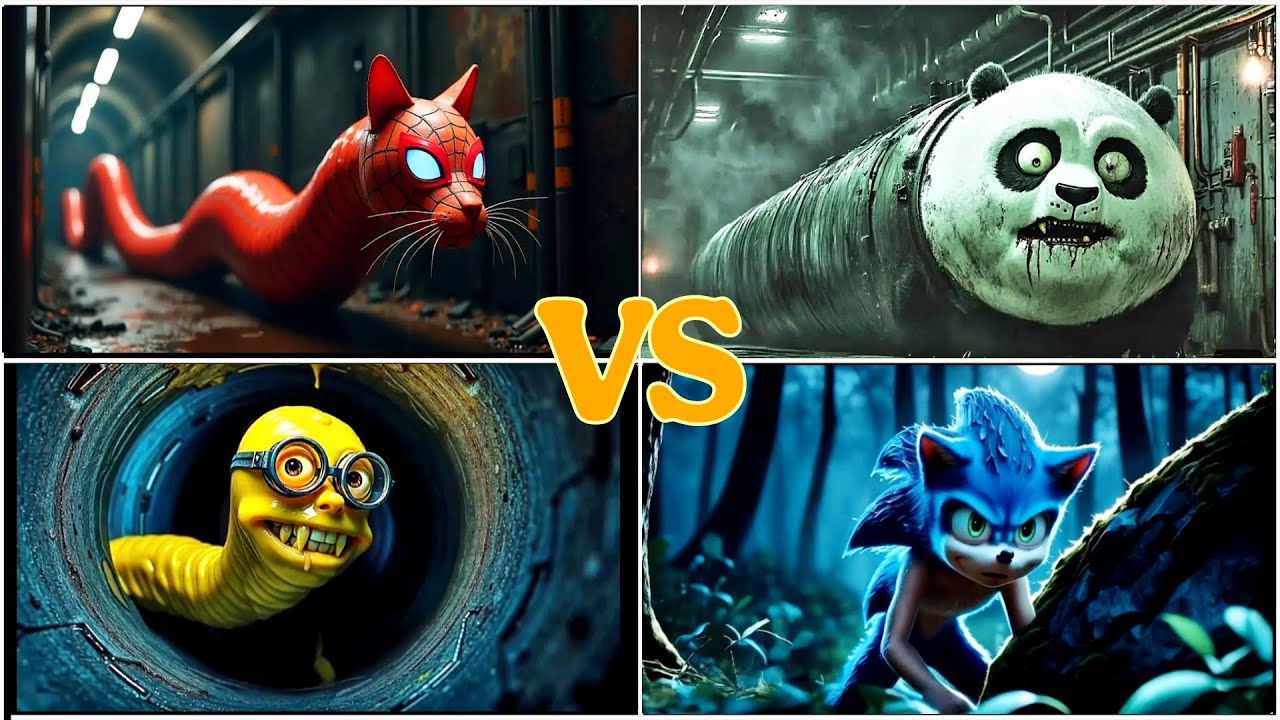 Spider cat.exe🆚️panda.exe🆚️Minion exe🆚️Monster house head Eater Sonic ...