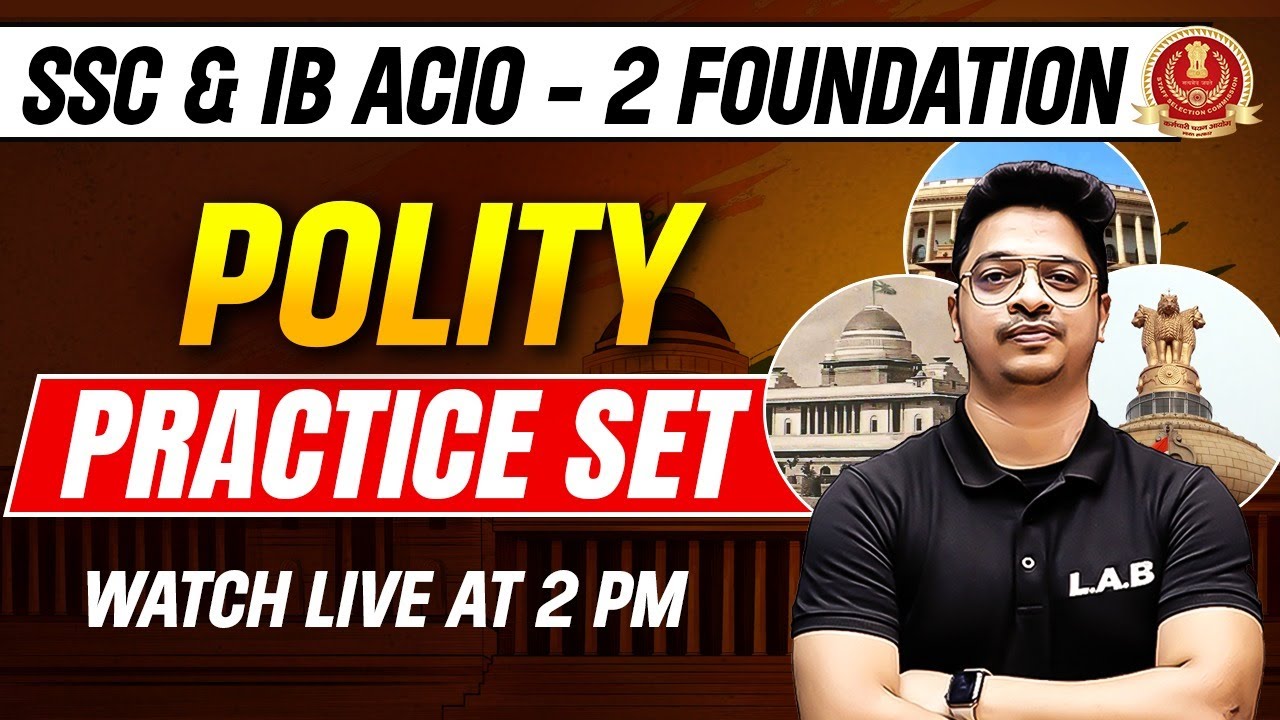 SSC / IB ACIO 2024 | POLITY MOCK TEST| POLITY PRACTICE SET QUESTIONS ...