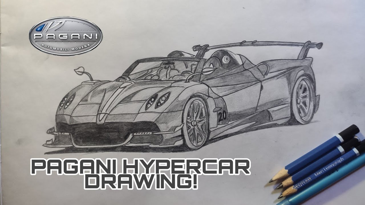REALISTIC CAR DRAWING - PAGANI HUAYRA BC ROADSTER! - YouTube