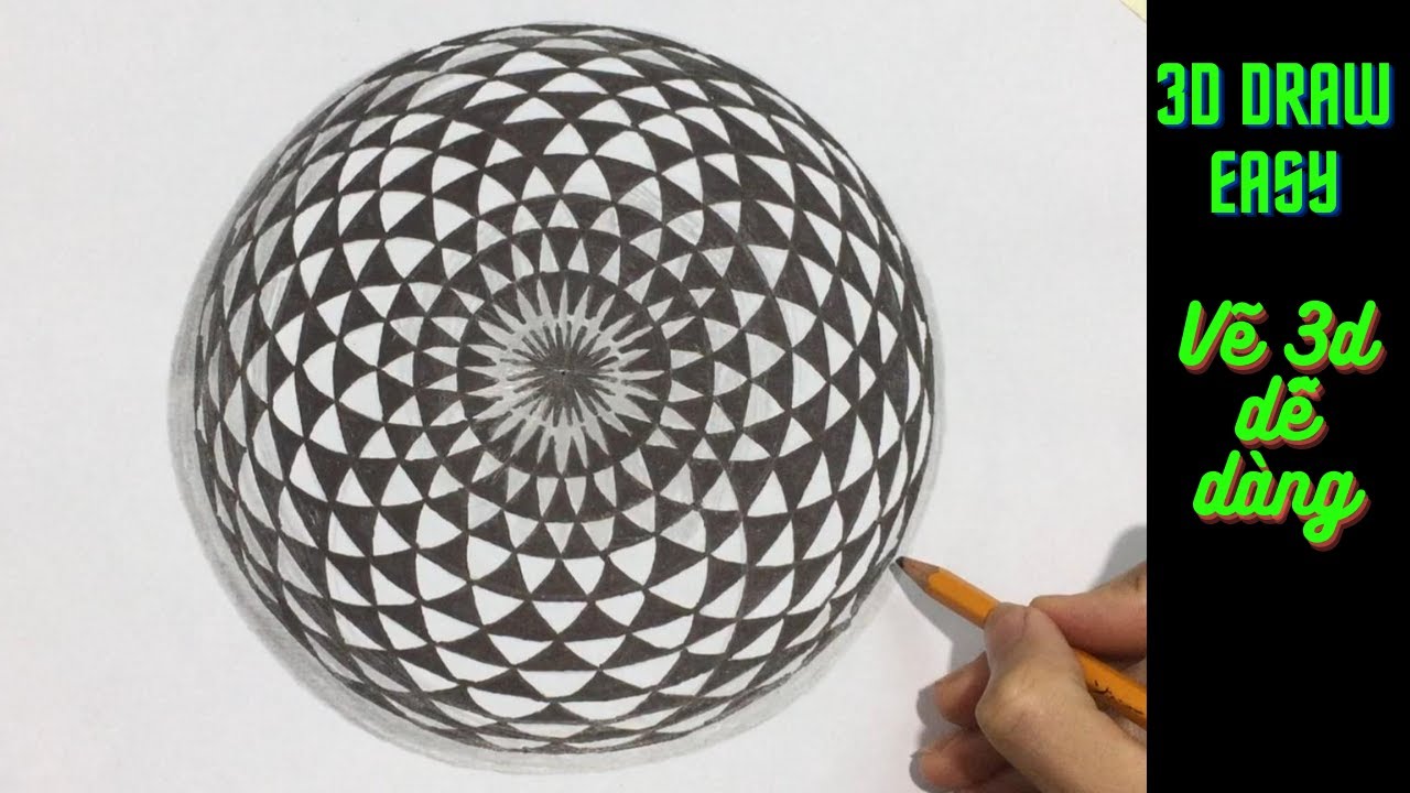 3D Drawing #14 / Beautiful 3D Model / Satisfying Line Illusion / Daily ...