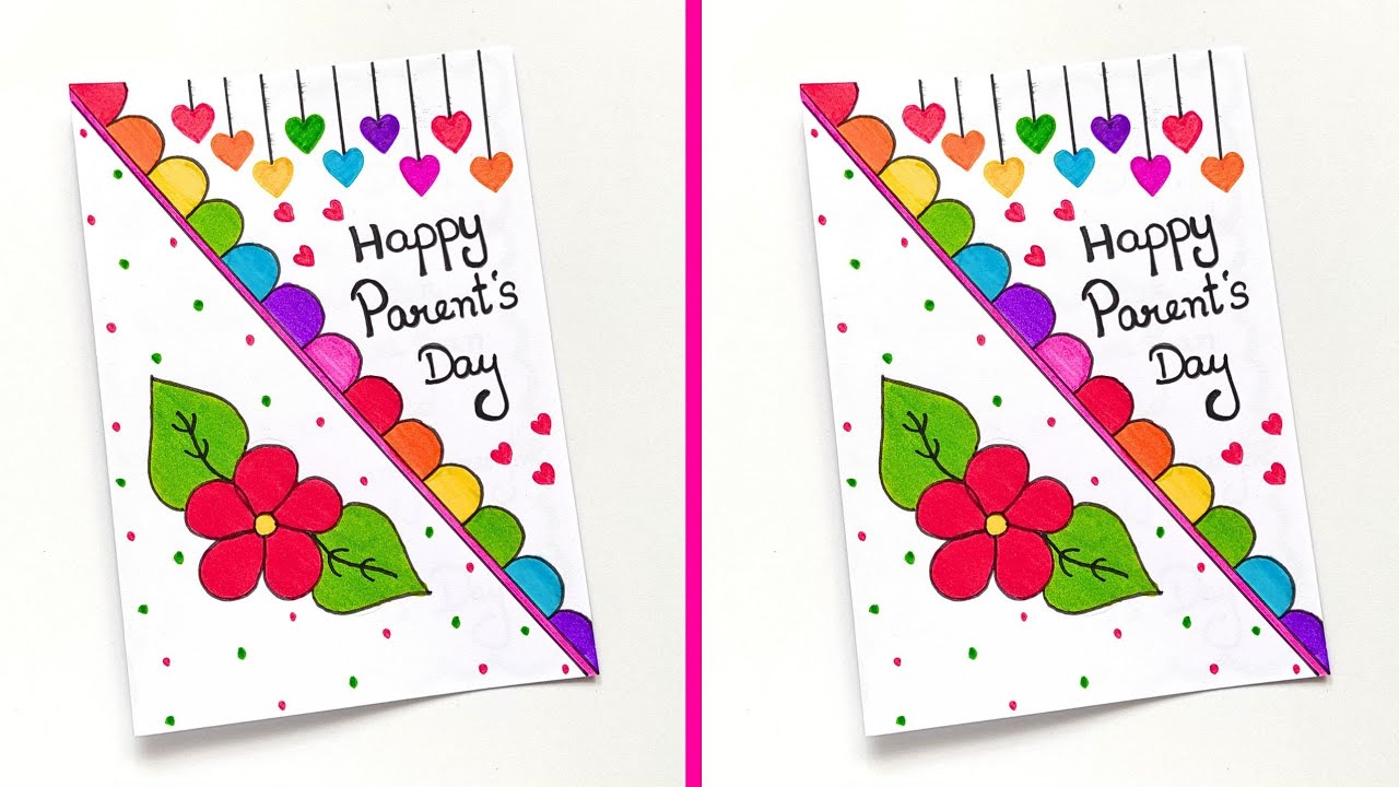 Parent's day card | Easy White paper Parent's day card | How to make ...