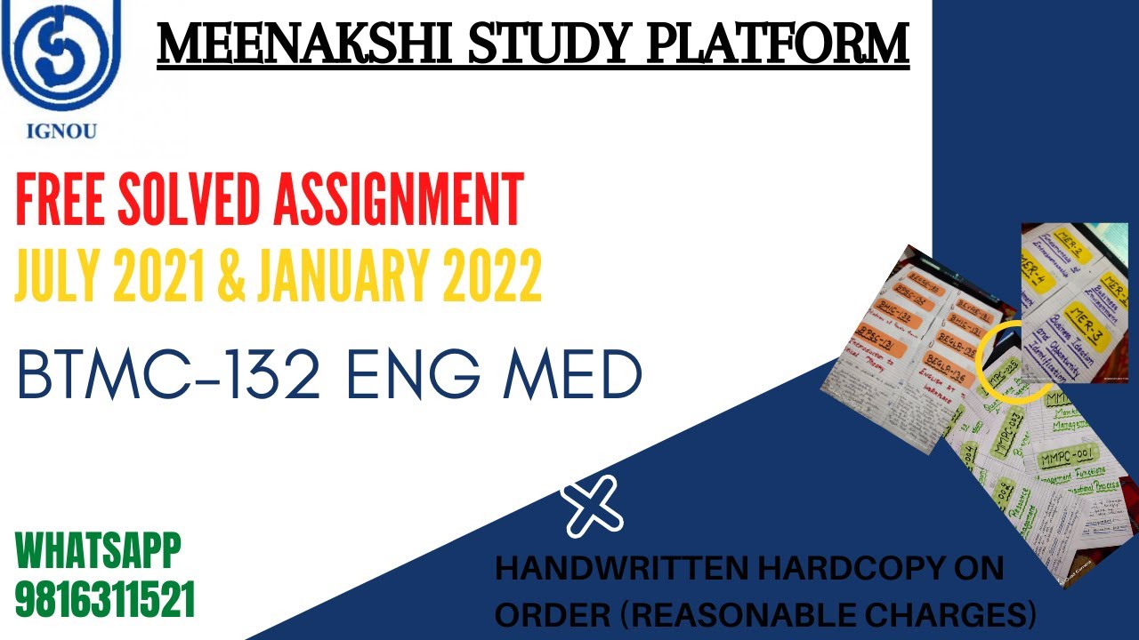 FREE IGNOU SOLVED ASSIGNMENT 2021-22 - YouTube