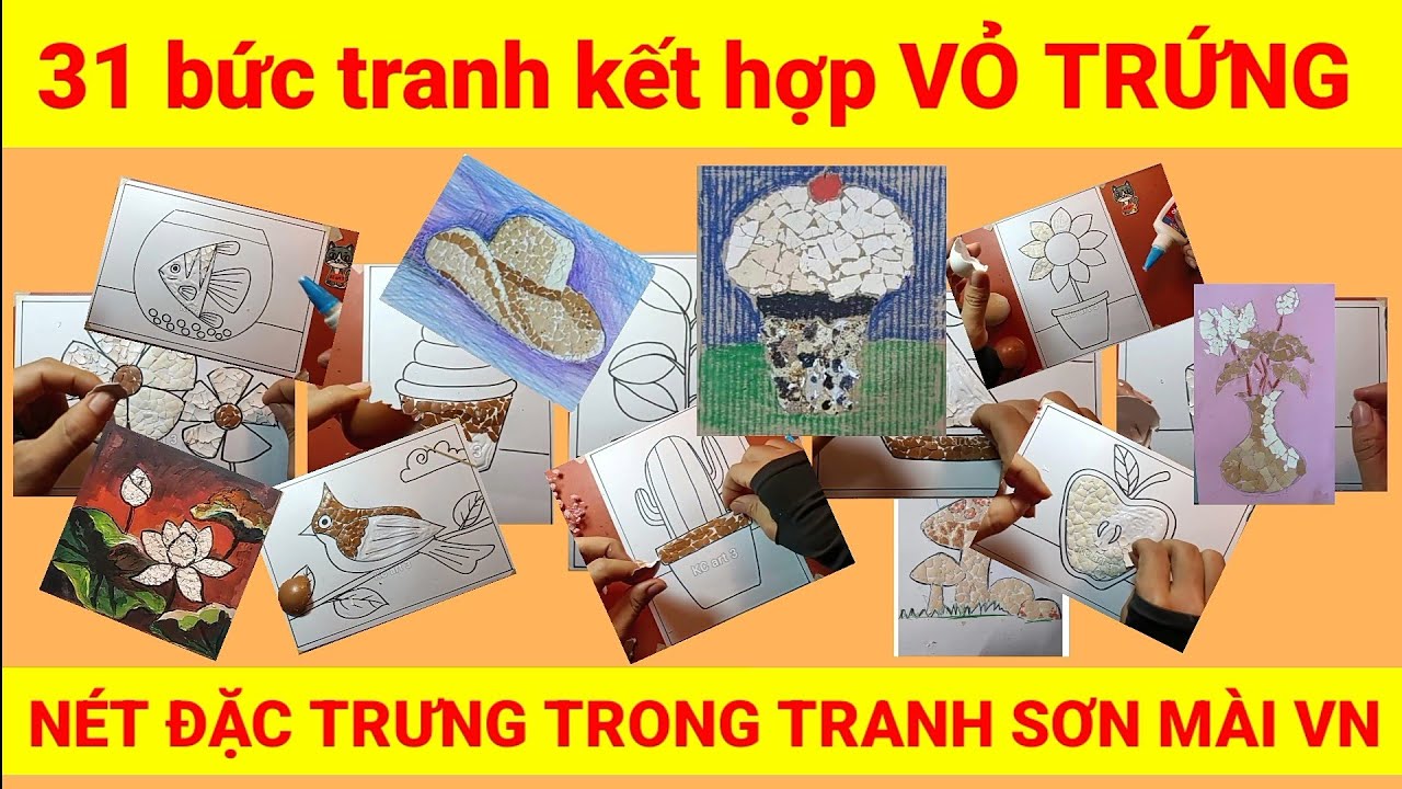 Nét đặc trưng trong tranh sơn mài Việt Nam - 31 tranh kết hợp gắn vỏ ...