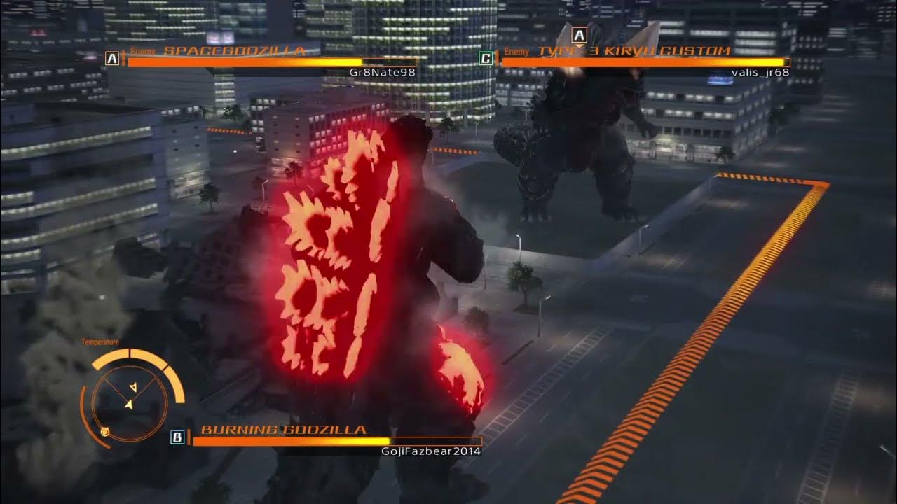 GODZILLA ps4 online battle: Burning Godzilla vs Space Godzilla vs Kiryu - YouTube