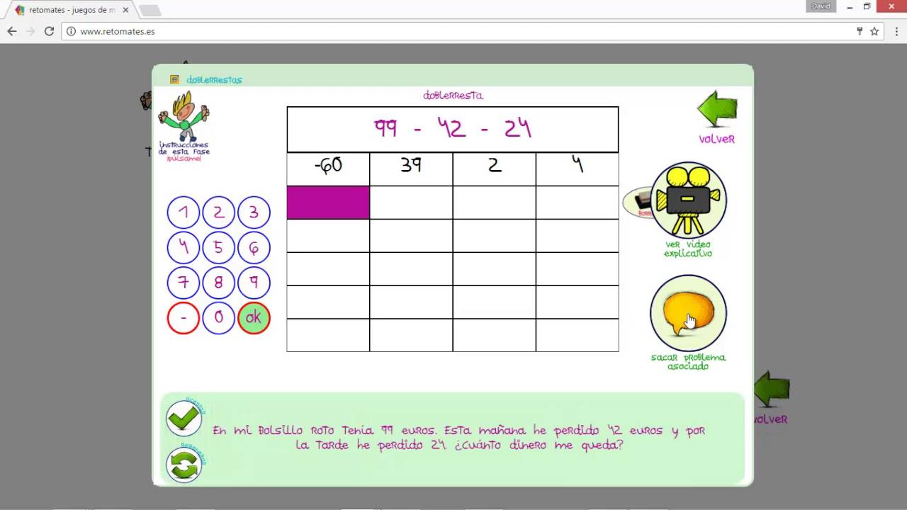 Dobles restas método abn en retomates - YouTube