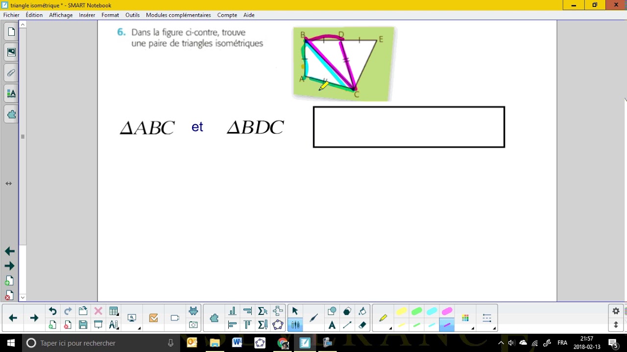 exercices triangle isométrique - YouTube