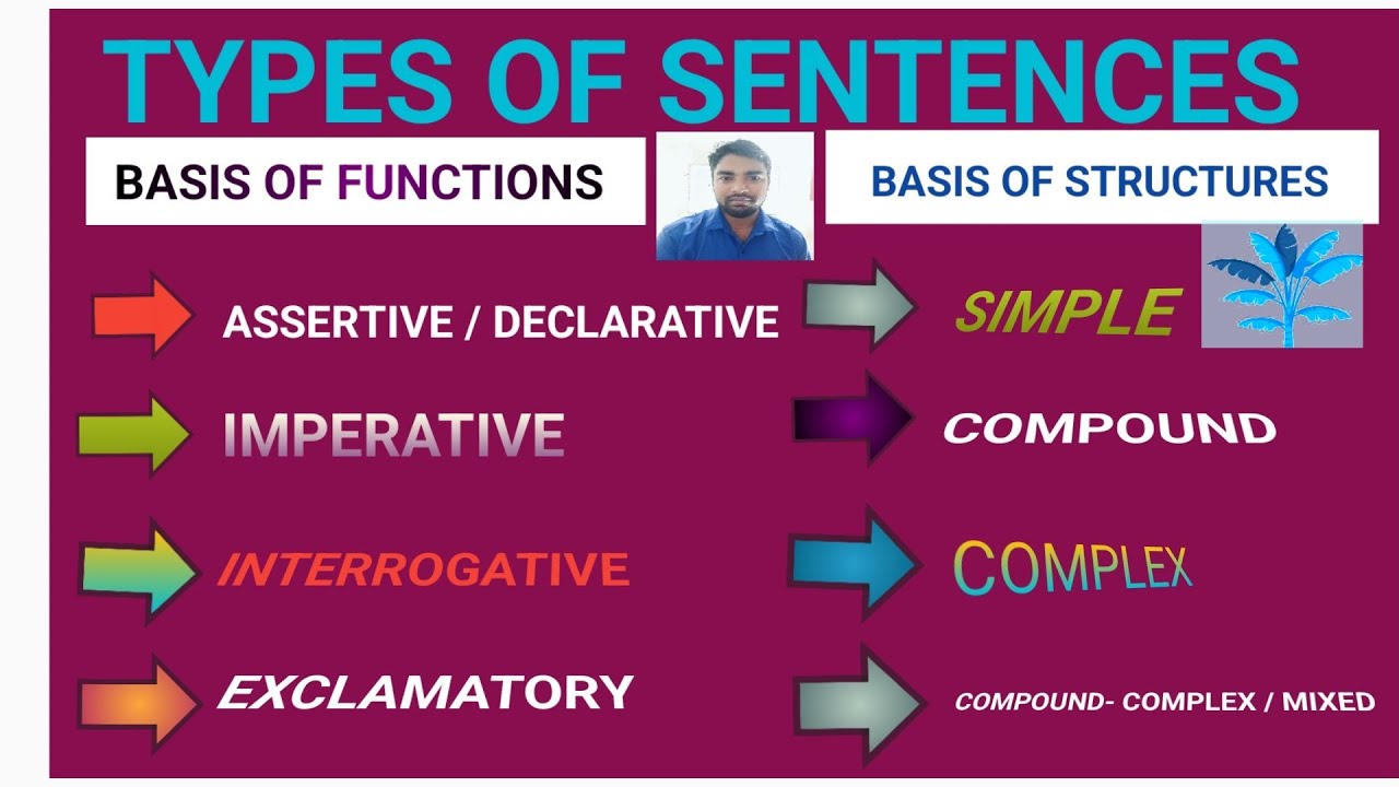 Types of sentences on the basis of functions & structures - YouTube