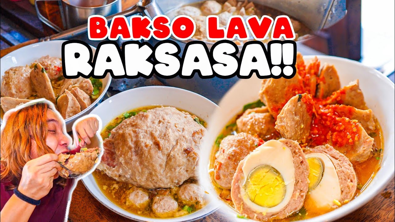 PEDESNYA!!!BAKSO LAVA RAKSASA CAMPUR GARUDA KACANG ATOM - YouTube
