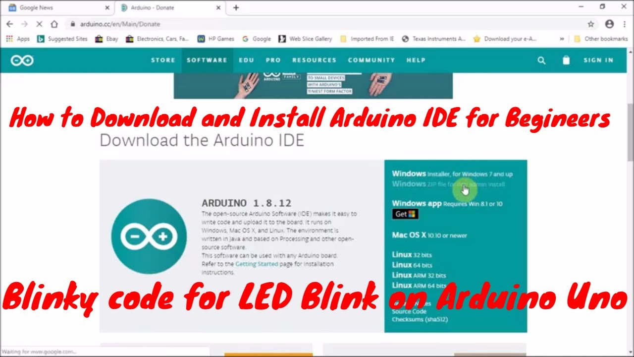 DIY How to download and Install Arduino IDE to Run Blinky LED code for ...