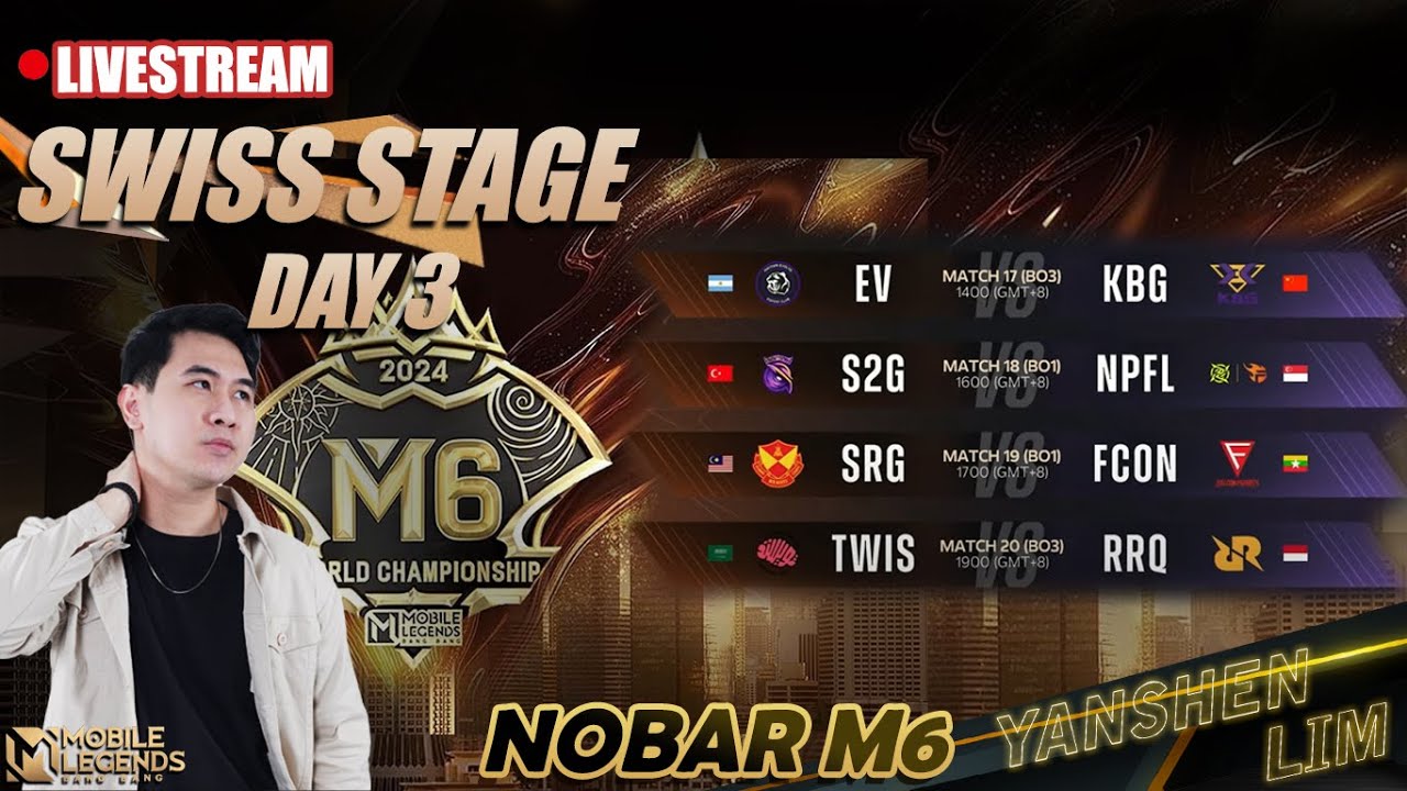 🔴LIVE : NOBAR M6 (SWISS STAGE) - DAY 3 | #MLBBIDCreator - YouTube