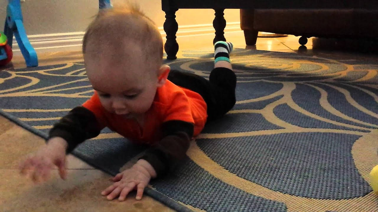 Jack practicing his crawl position - YouTube