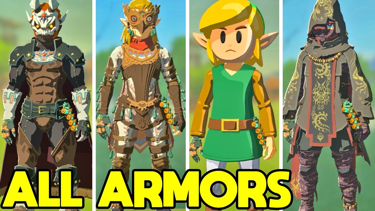 Zelda Tears of The Kingdom - All Armors Complete Set Showcase - YouTube
