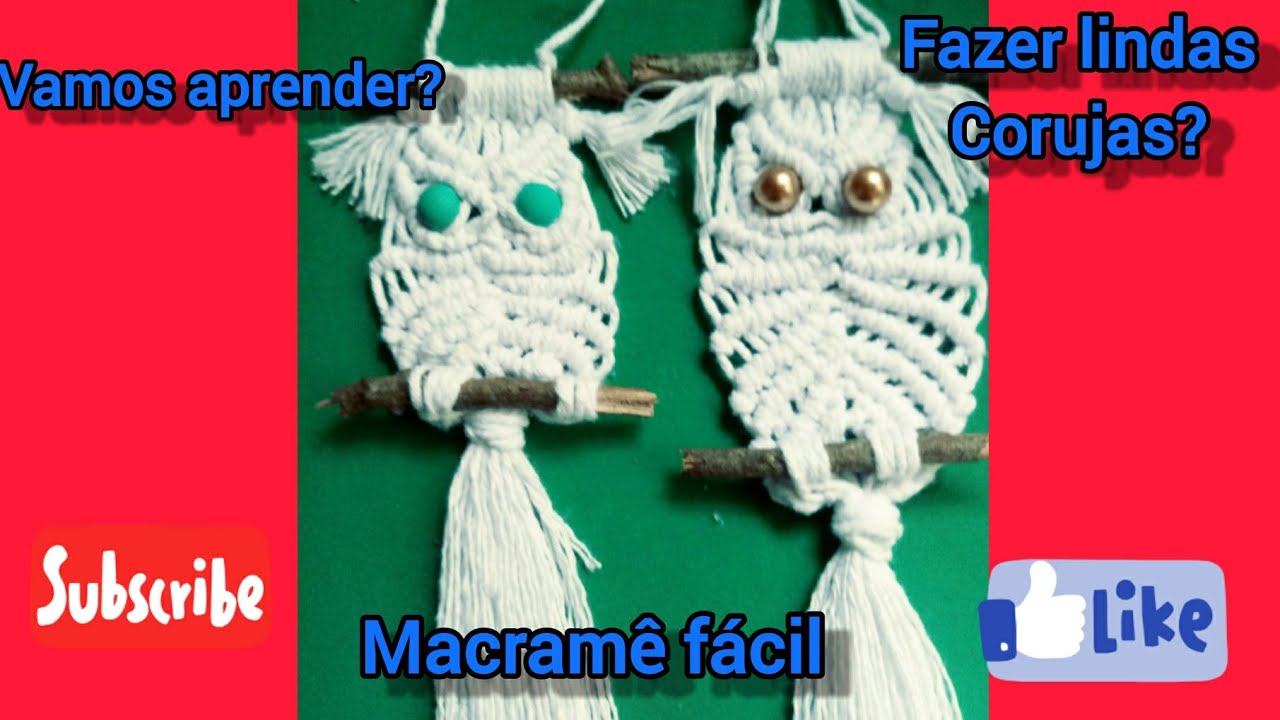 coruja em Macramê, linda e fácil💕 - YouTube