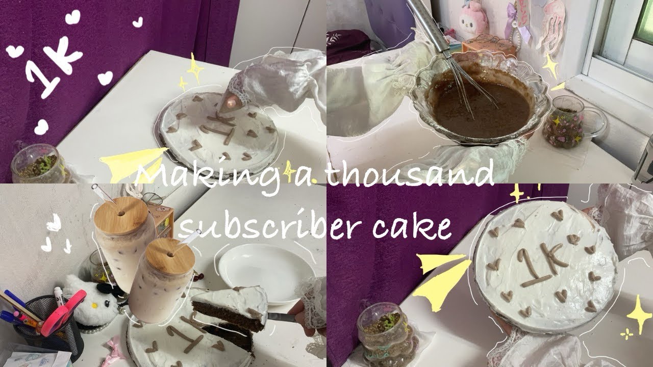 🌟🎂🧋Make a 1K subscriber cake ೀ - YouTube