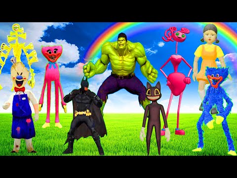 Siren head skeleton Huggy Wuggy Hulk Long legs Kissy Missy Iron man ...