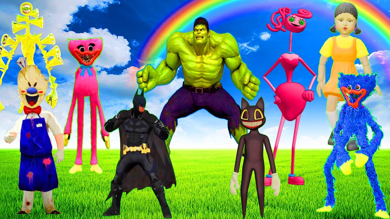 Siren head skeleton Huggy Wuggy Hulk Long legs Kissy Missy Iron man ...