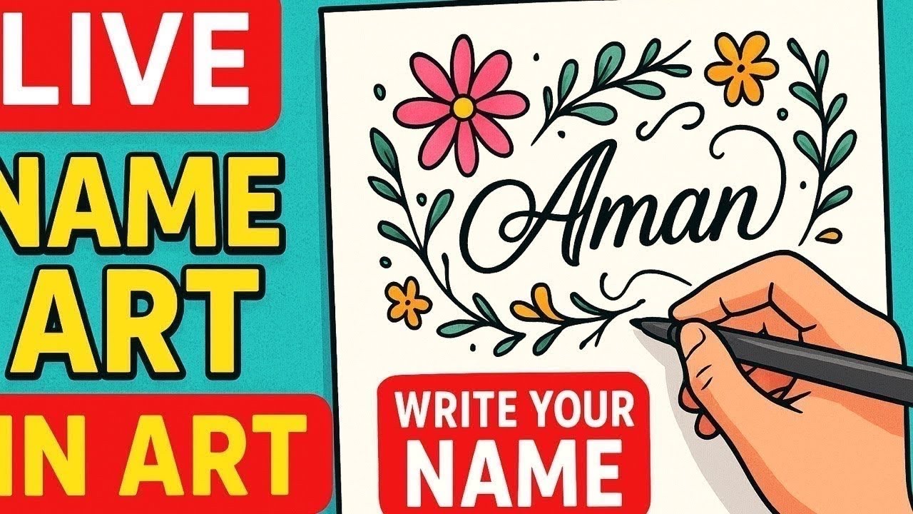 Live streaming of Art With Aman | Comment Your Name ️ ️ - YouTube