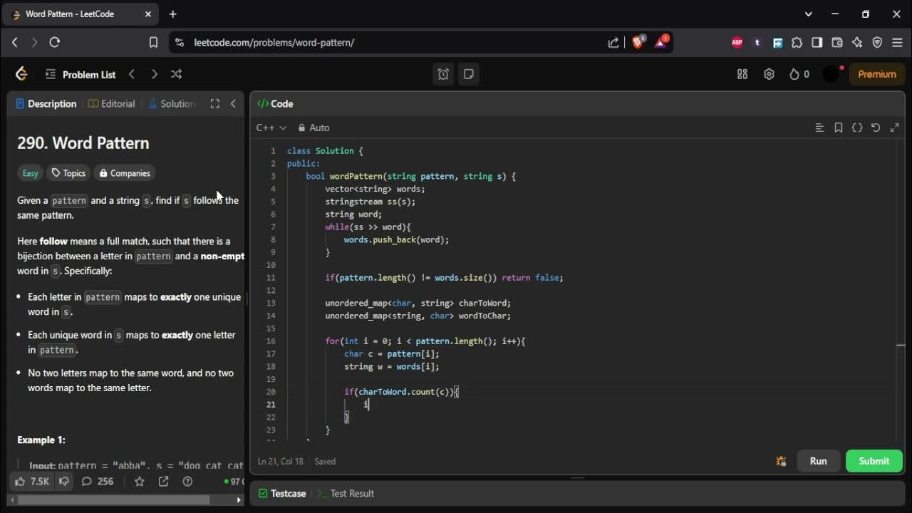 برمجهleetcode-290 - YouTube