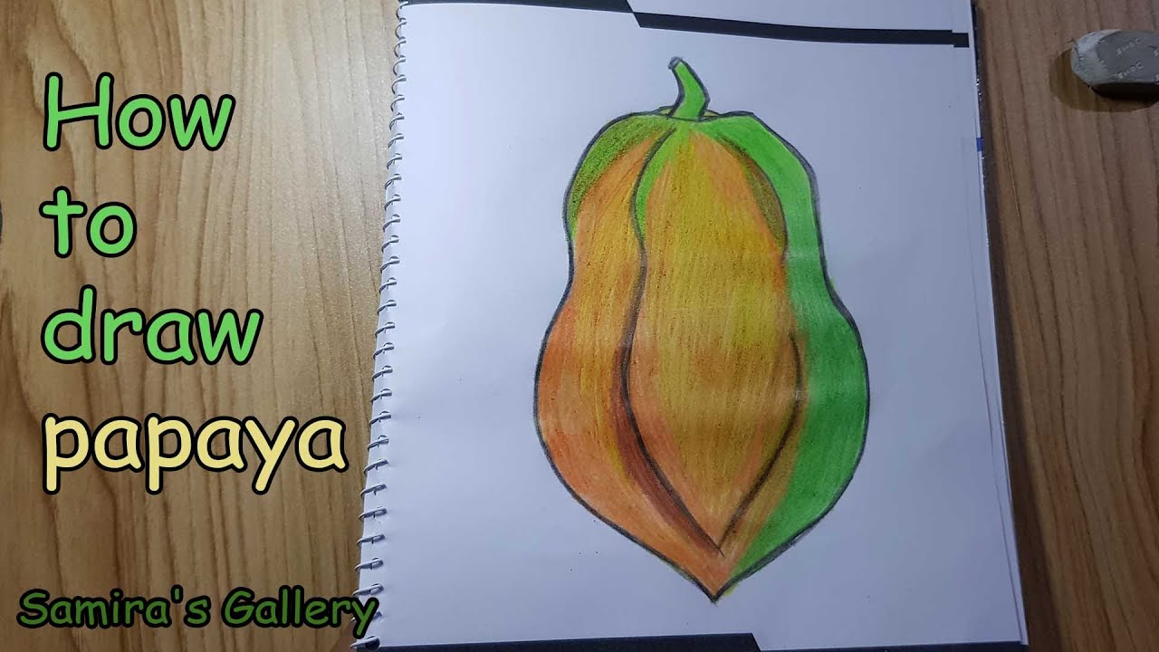 How to draw papaya step by step. - YouTube