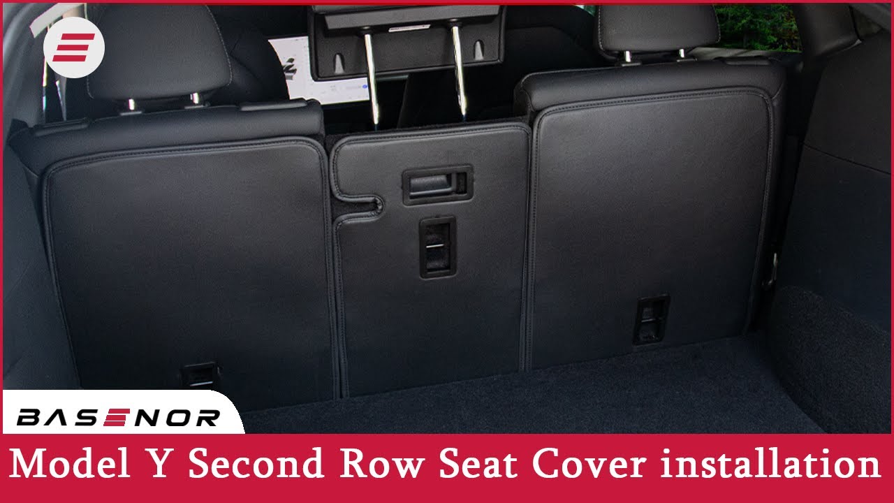 Tesla Model Y Rear Second Row Seats Back Cover Mats installation. - YouTube