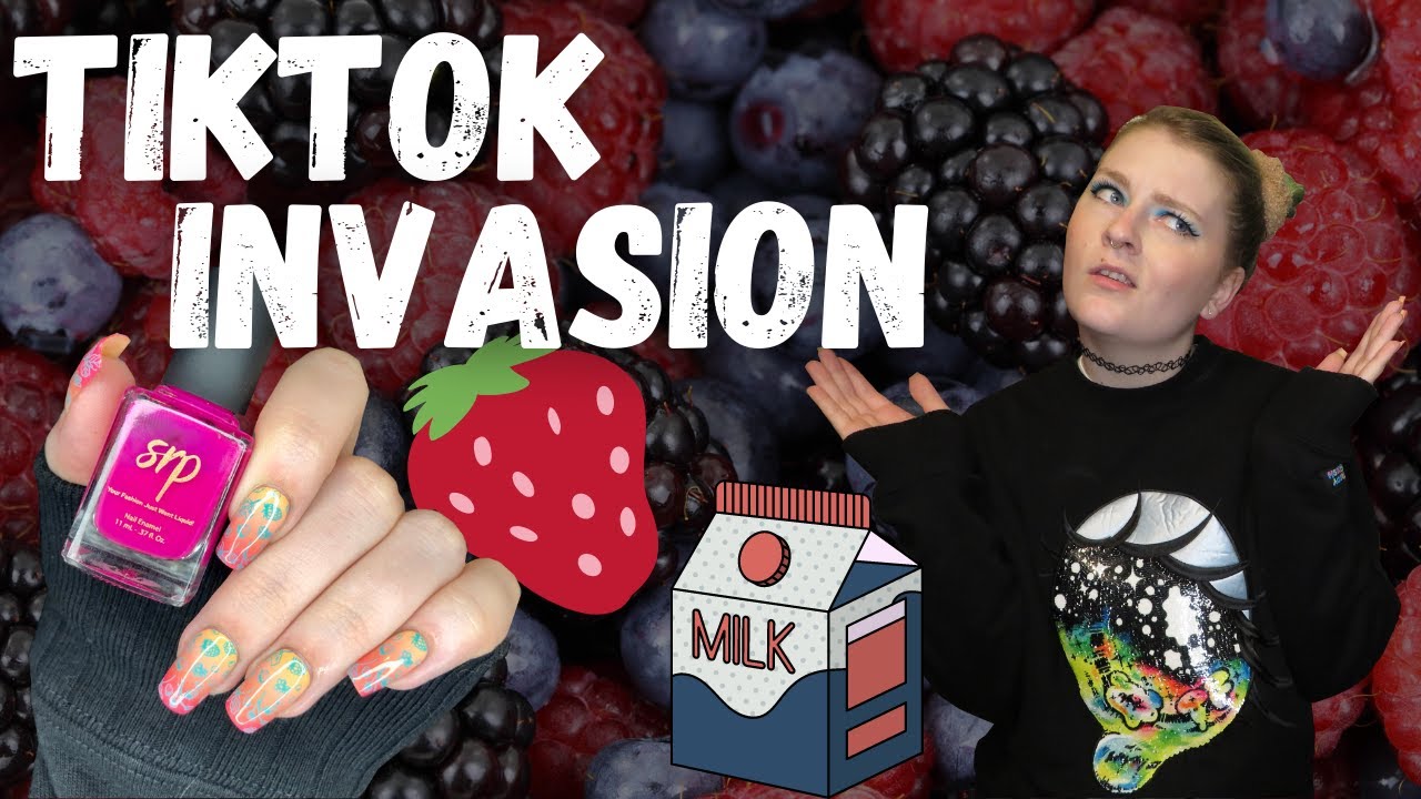 🍓 TikTok Invasion 🥛 using SRP Nails & Maniology - YouTube