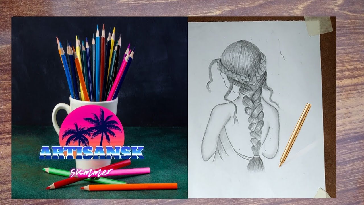 How to sketch a (girl) back side/back side girl drawing. ARTISAN SK ...