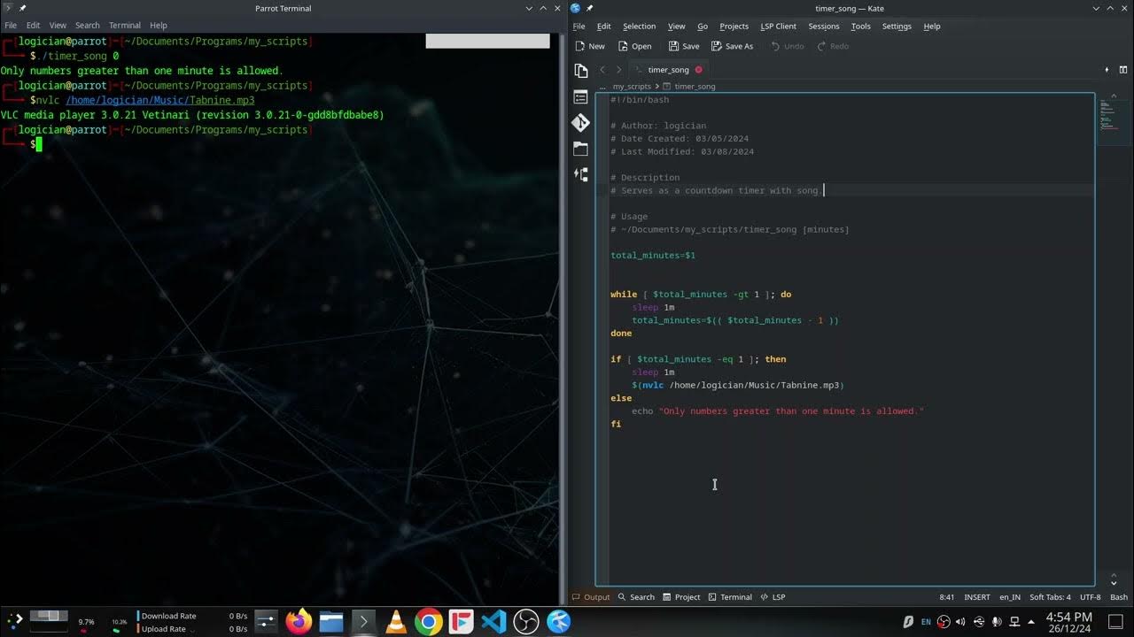 Custom Alarm/Timer with favourite music on Linux terminal(Bash Script) explained in Tamil. - YouTube