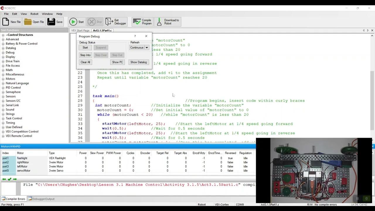 Activity 3.1.6 Open/Closed Loop Systems - Part 2 Closed Loop System (VEX Cortex) - YouTube