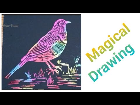 Bird drawing on Scratch note book. Easy drawing ideas for kids. # ...