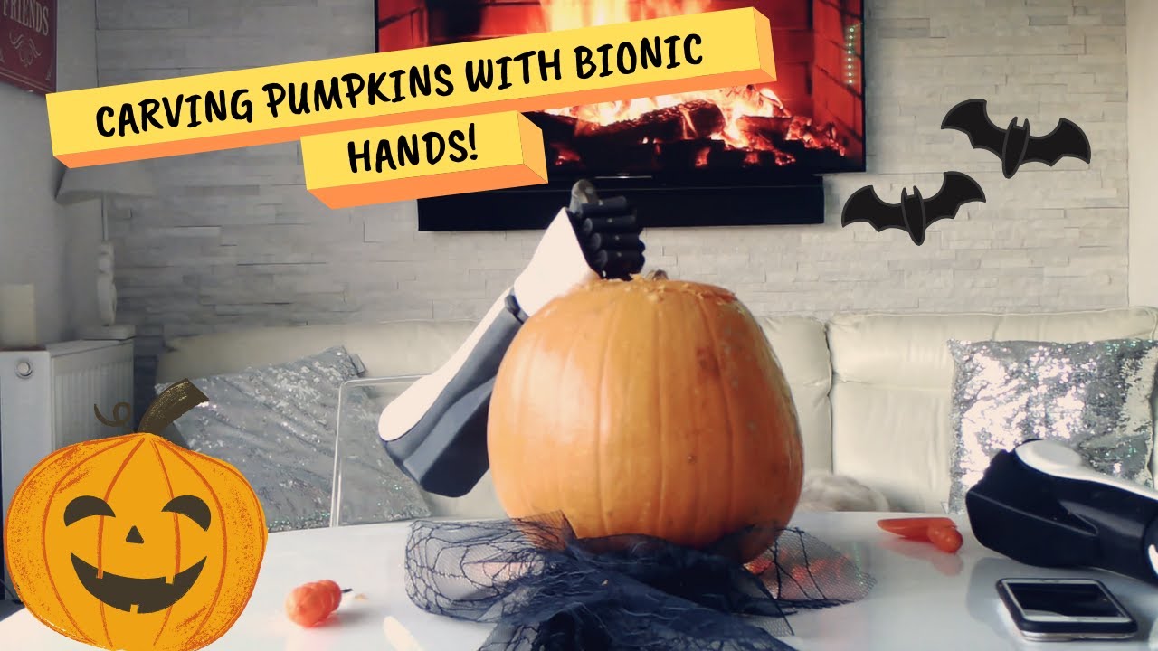 PUMPKIN CARVING WITH BIONIC HANDS?! - YouTube