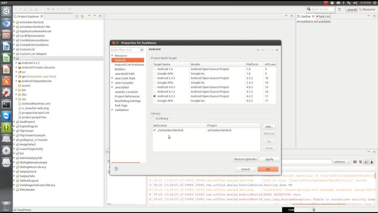 Fix for ClassNotFoundException after Android Tools update (version 22) - YouTube