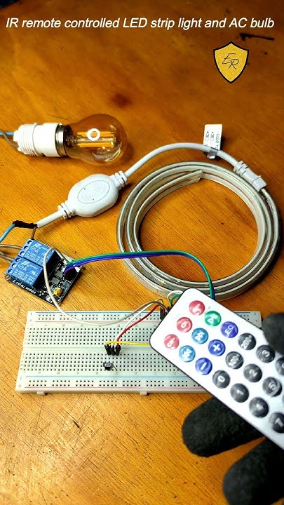 AC bulb and LED light strip control with IR remote #shorts #diy # ...