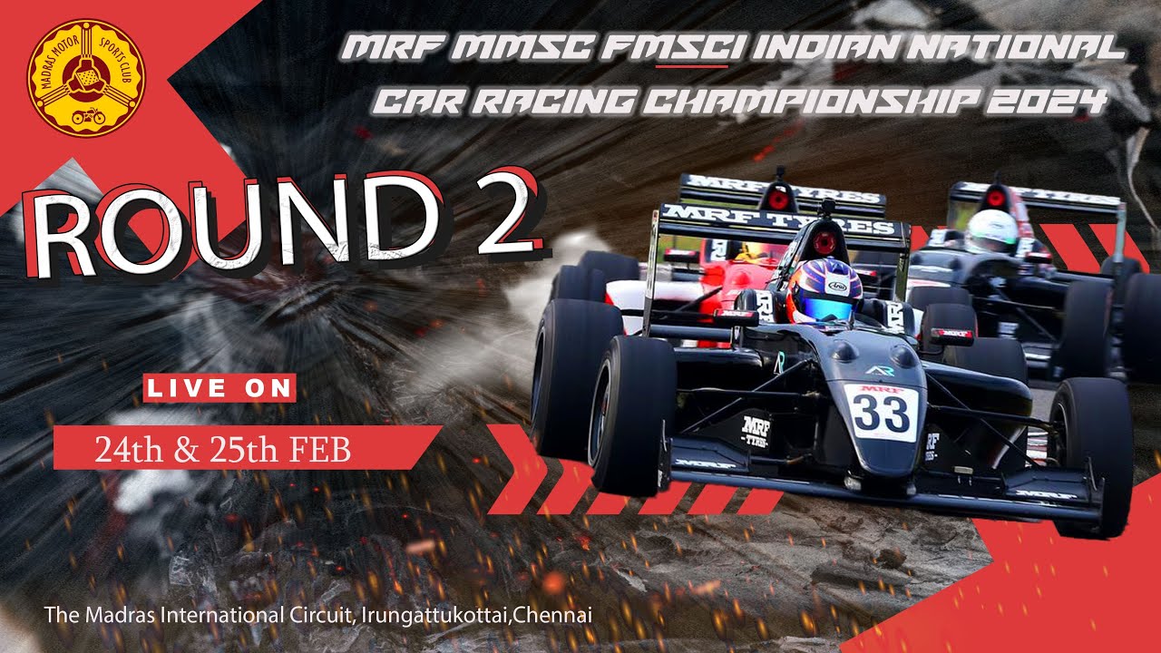 MRF MMSC fmsci Indian National Car Racing Championship 2024 Day 2 Round ...