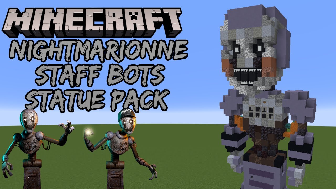 Minecraft Tutorial: Nightmarionne Staff Bots Statue Pack (Five Nights ...