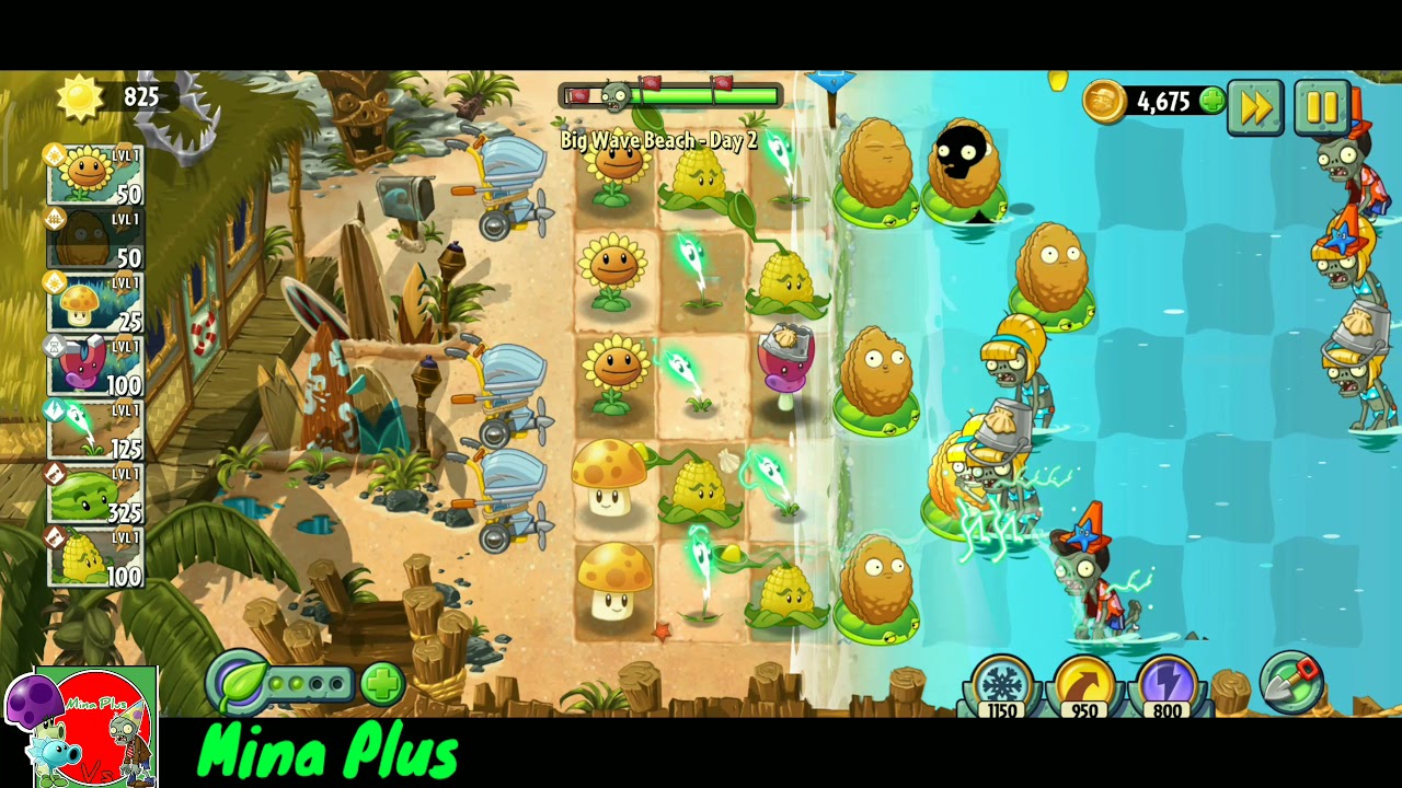 Plants Vs. Zombies - Big Wave Beach Day 1-5 || pvz 2 animation gameplay ...
