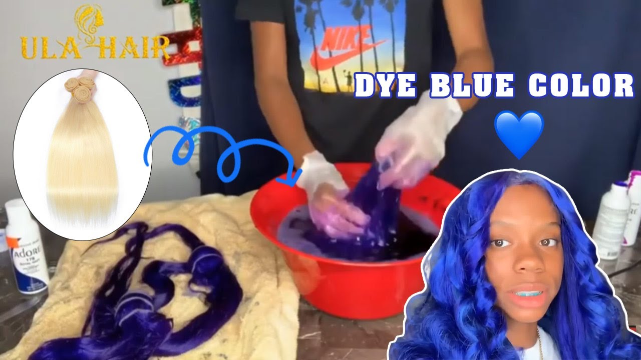 Human Hair Quality Test!😎613 Blonde Hair Water Color Method To Blue ...