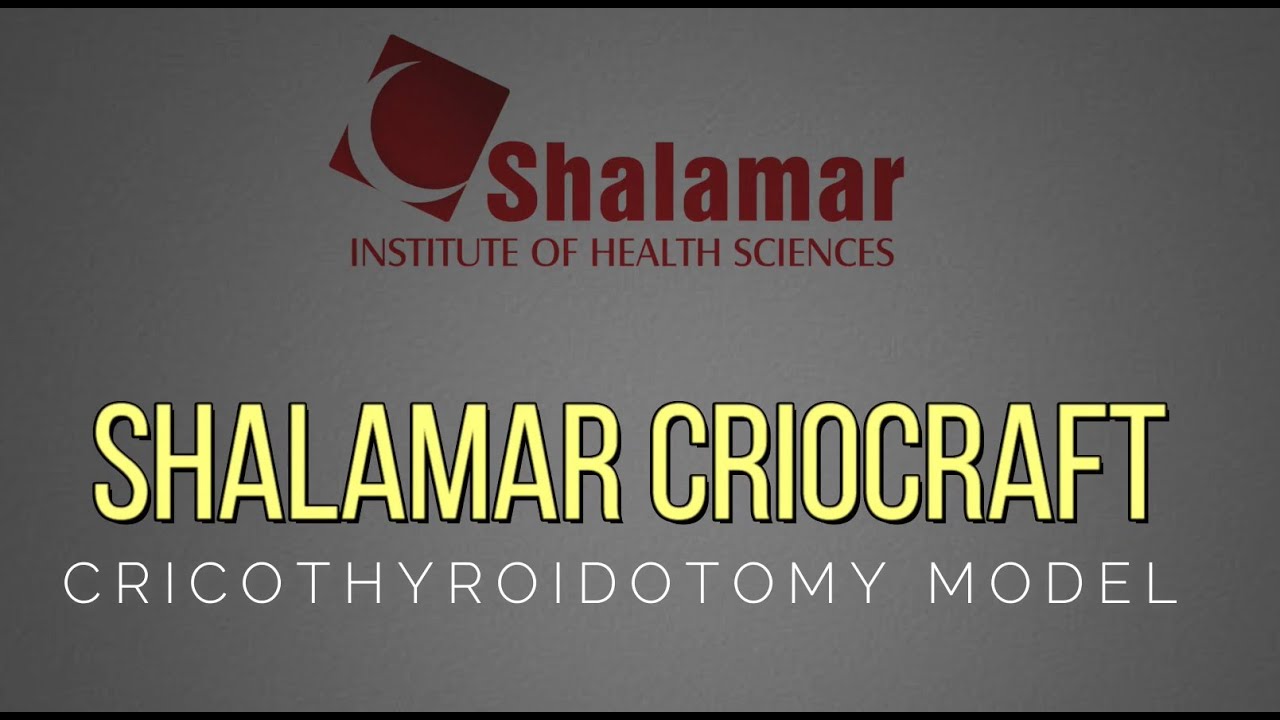 Shalamar Criocraft: Cricothyroidotomy Model - YouTube
